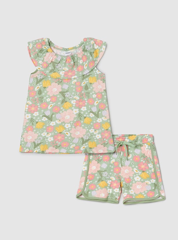 Buy Girls Printed Shorts Set Online at just Rs. 599.0 - 1000013734175 ...