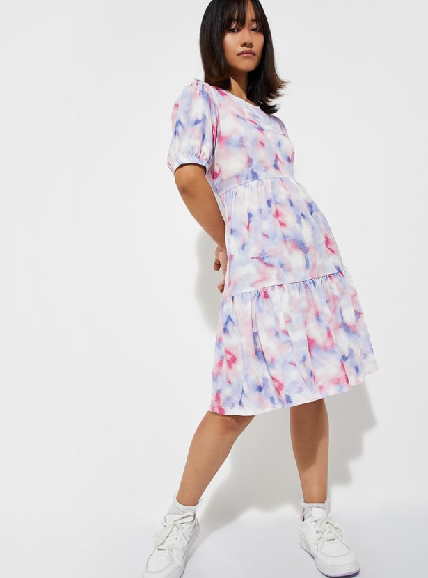 Buy URB_N Women Printed Tiered Dress Online at just Rs. 999.0 ...