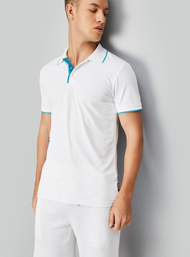 Buy Men Slim Fit Solid Active Polo T-shirt Online at just Rs. 499.0 ...