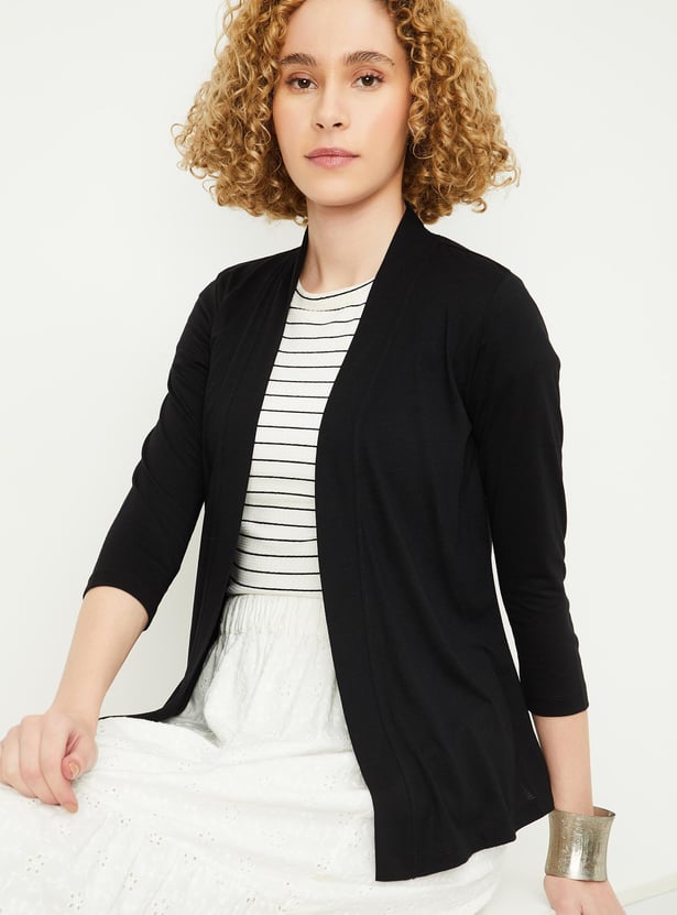 Buy Women Solid Open-Front Shrug Online at just Rs. 399.0 ...