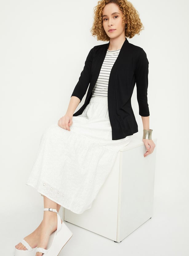 Buy Women Solid Open-Front Shrug Online at just Rs. 399.0 ...