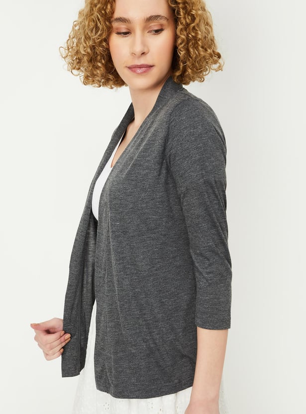 Buy Women Heathered Open Front Shrug Online at just Rs. 399.0 ...