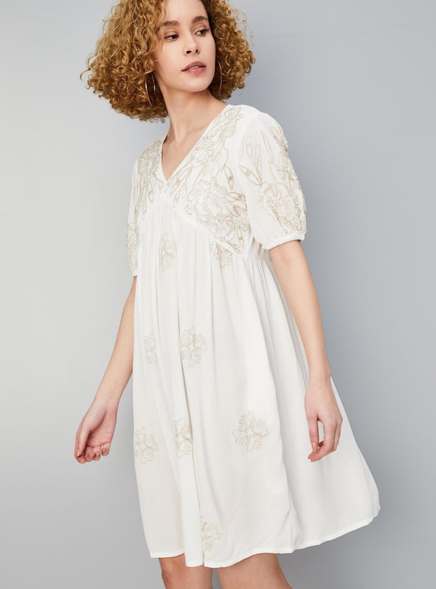 Buy Women Embroidered A-line Dress Online at just Rs. 1299.0 ...