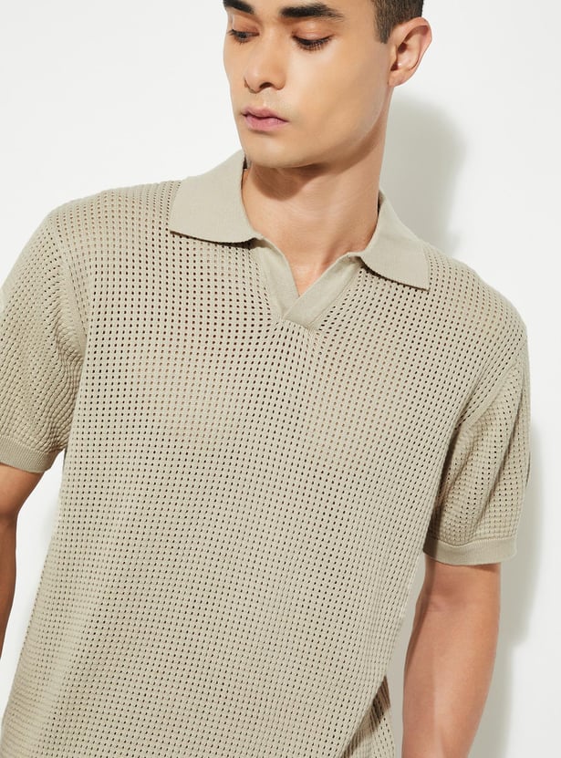 Buy URB_N Men Knit Oversized Polo T-shirt Online at just Rs. 999.0 ...