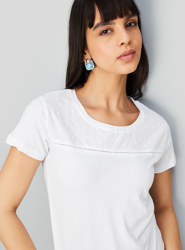 Buy Women Embroidered Yoke Top Online at just Rs. 299.0 - 1000013827042 ...