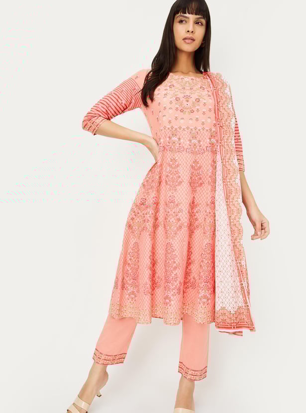 Buy Women Printed Kalidar Kurta Set with Dupatta Online at just Rs ...