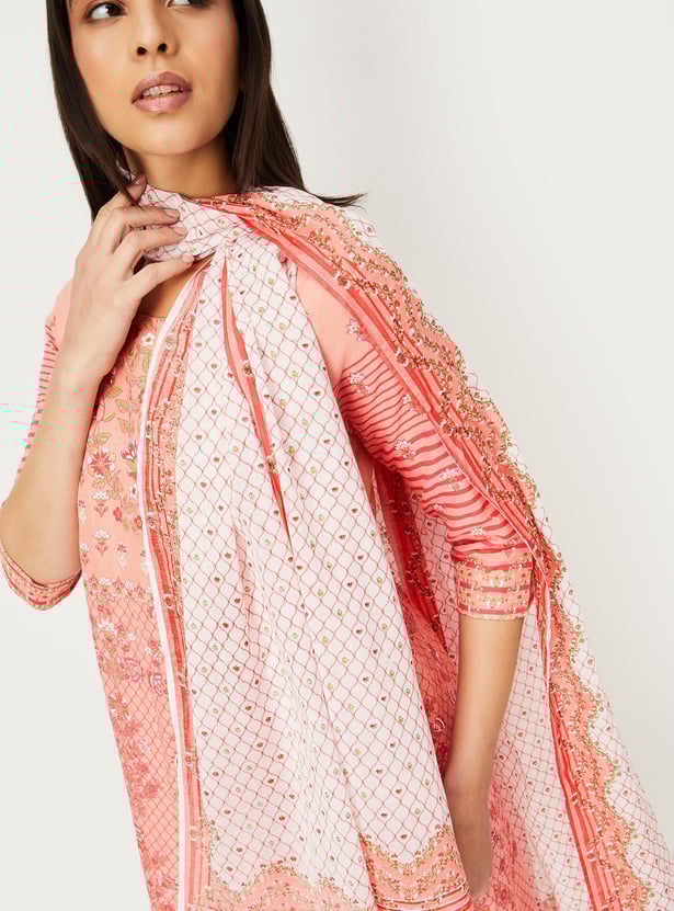 Buy Women Printed Kalidar Kurta Set with Dupatta Online at just Rs ...